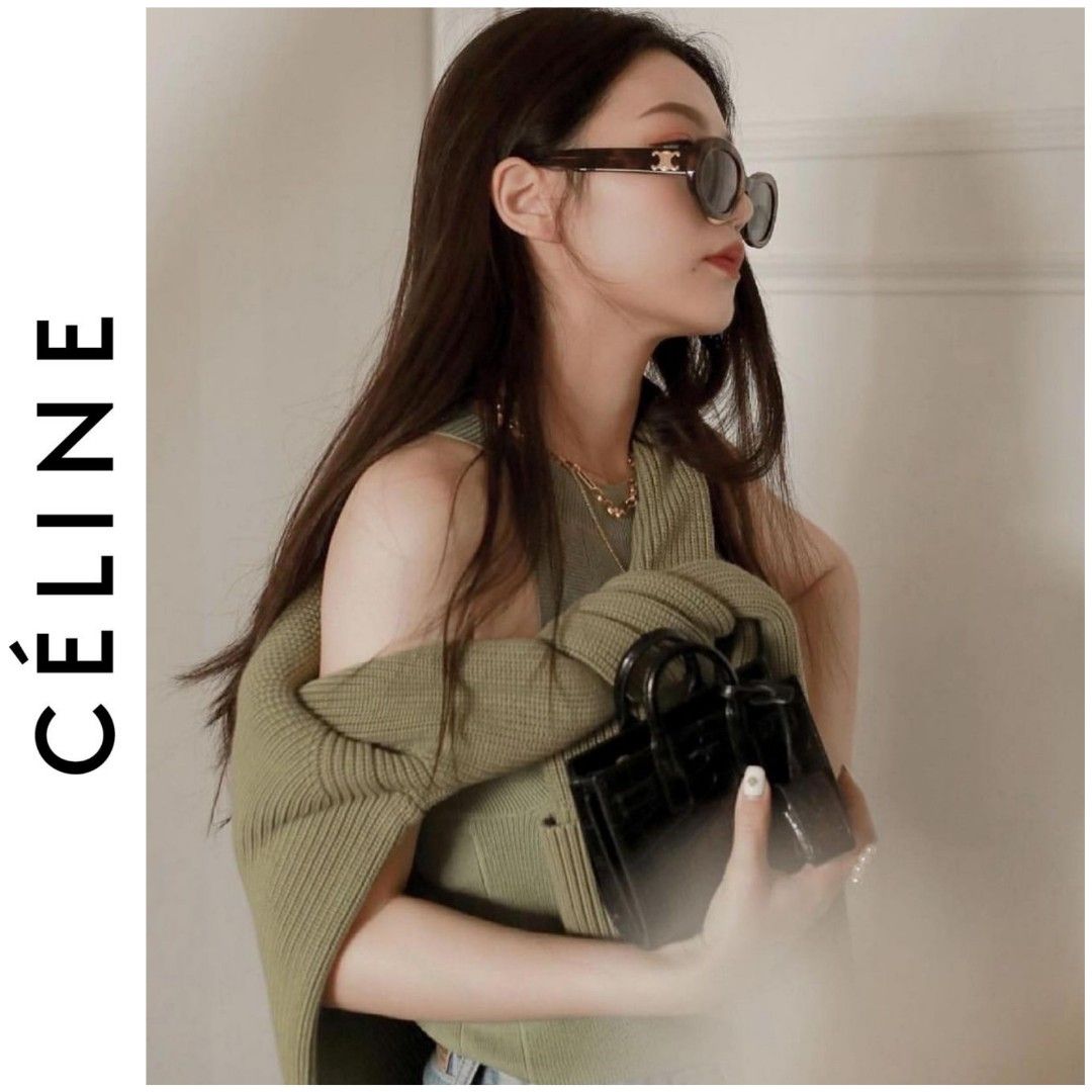 Celine triomphe 01 oval sunglasses, Women's Fashion, Watches ...