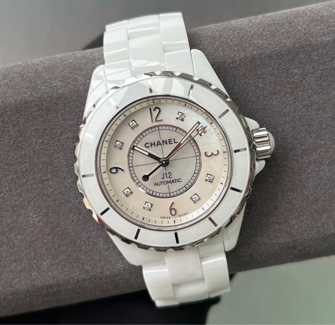 Chanel J12 Diamonds MOP Dial 38mm 08 diamonds index Mother of Pearl ...