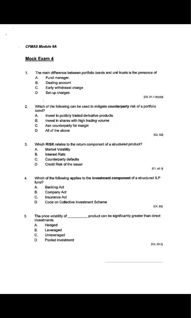 Cmfas mock papers, Hobbies & Toys, Books & Magazines, Assessment Books ...