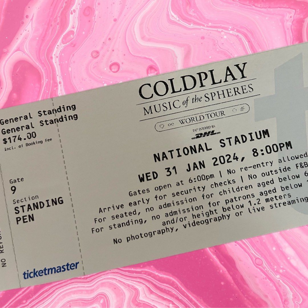 Coldplay 31 January 2024 General Standing x2, Tickets & Vouchers, Event ...