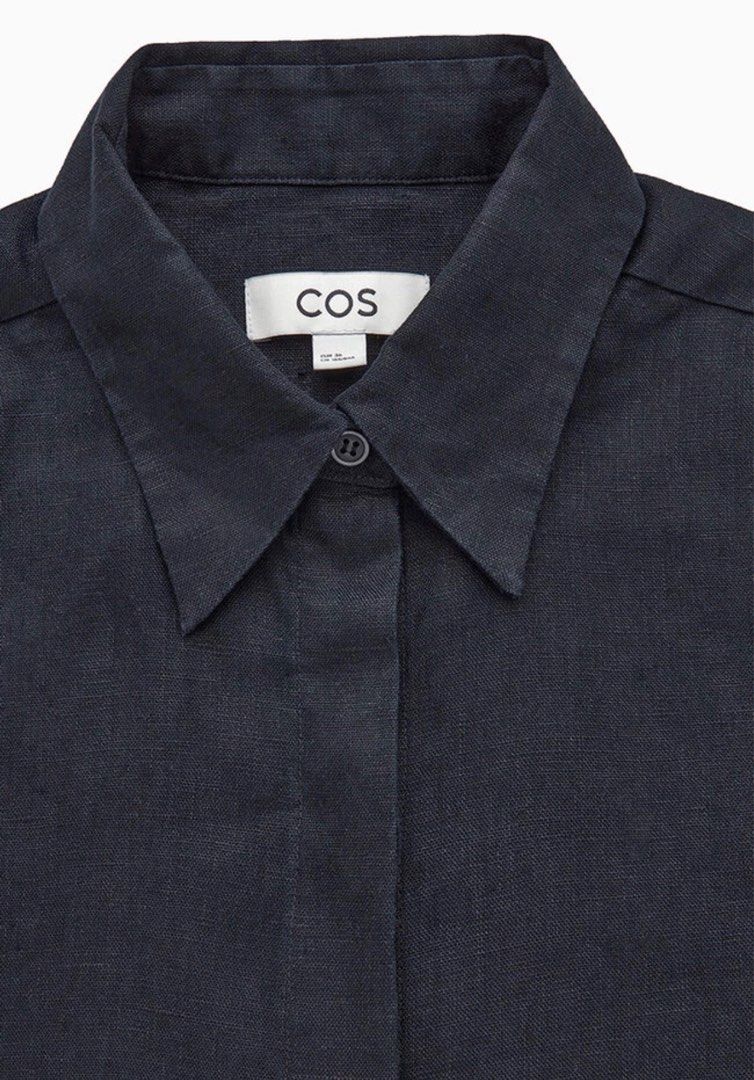 COS Regular-Fit Linen Shirt in Blue, Women's Fashion, Tops, Shirts on ...