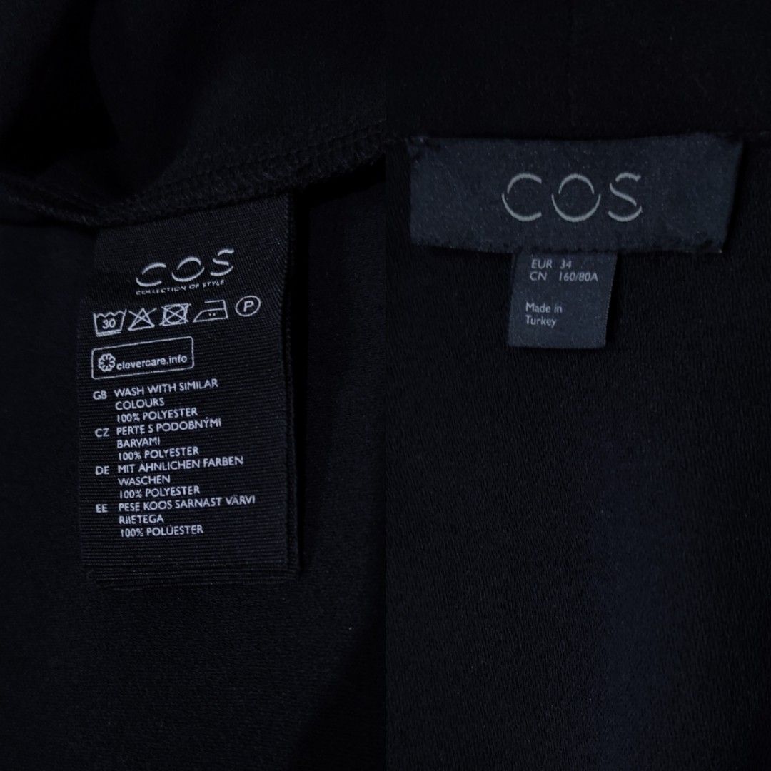 [SOLD] COS sz34 asymmetrical wrap draped jacket black blazer unique ...