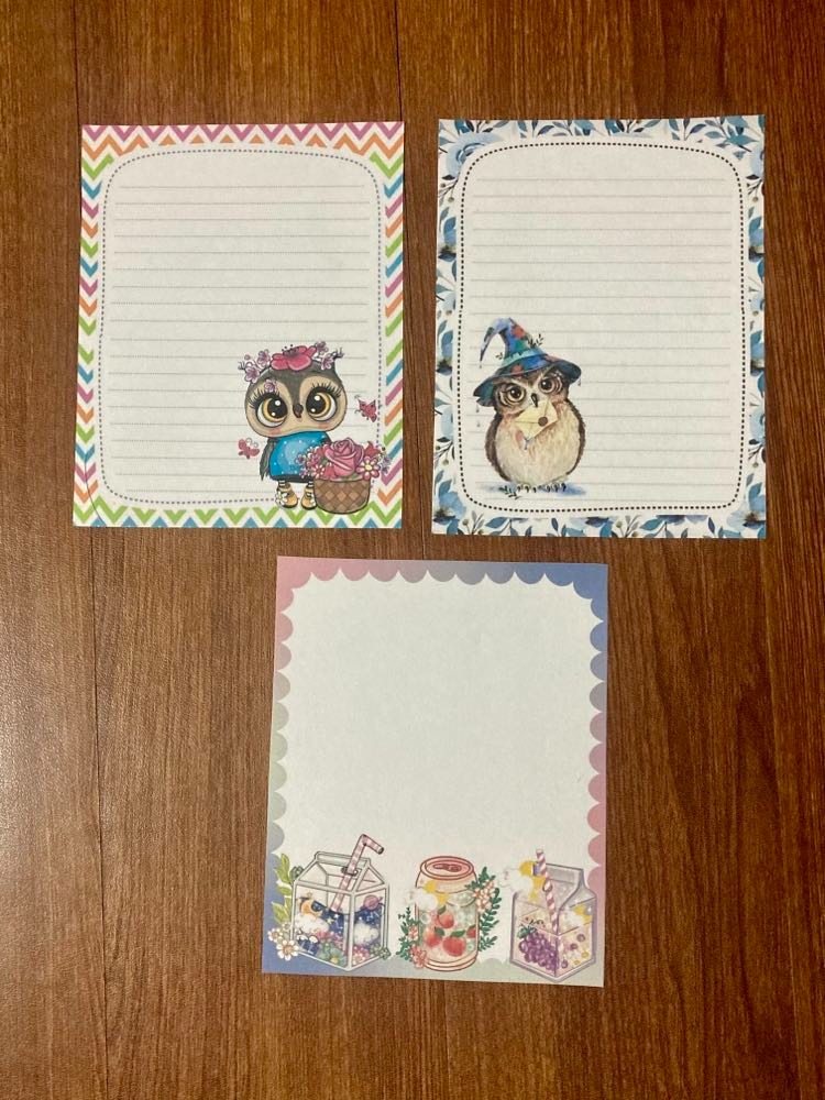 Cute notepads memopad Owl Design on Carousell