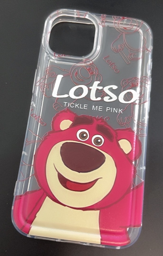 Cute strawberry Disney bear Lotso Transparent airbag case for iphone 14 ...