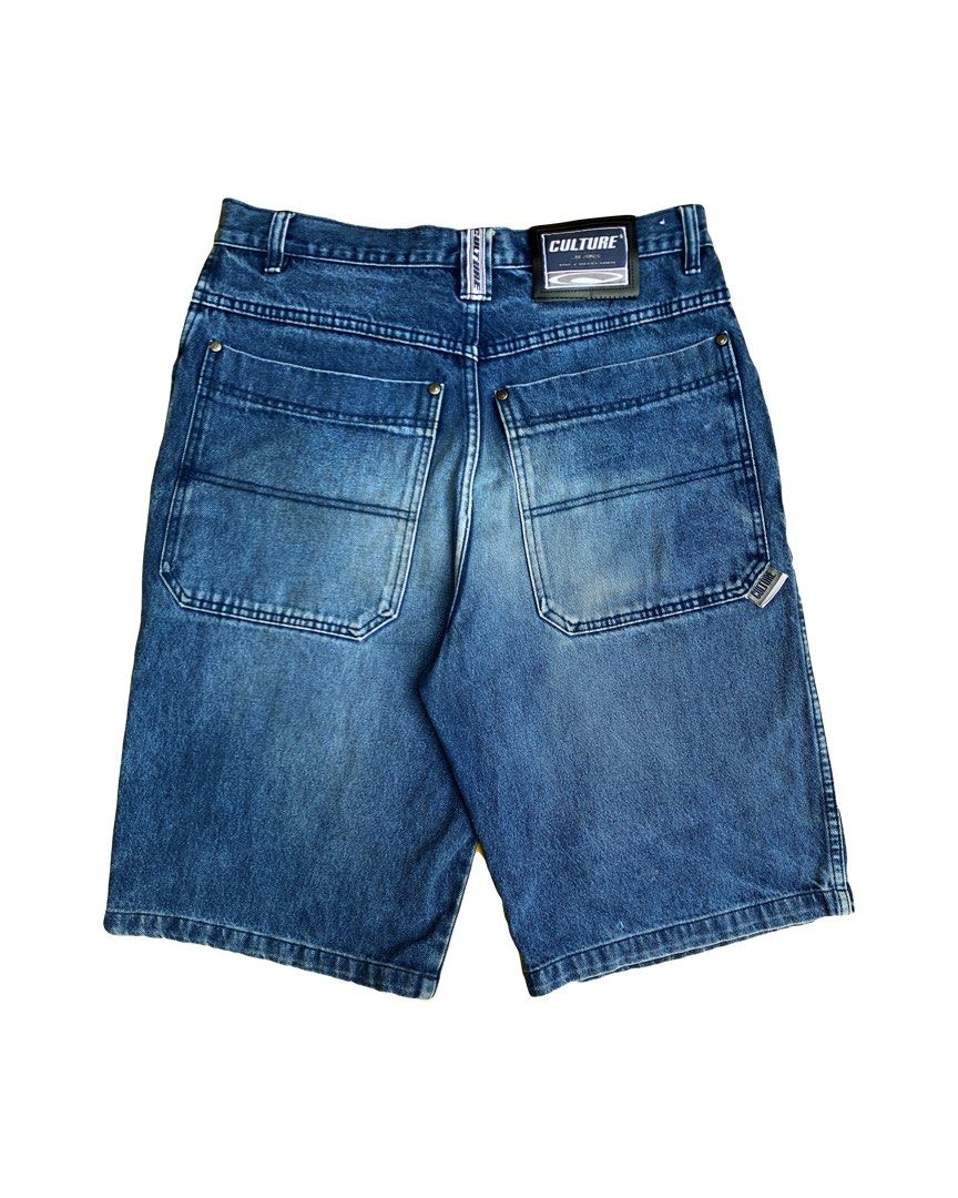 Dark Blue Culture Jorts, Fesyen Pria, Pakaian , Bawahan di Carousell