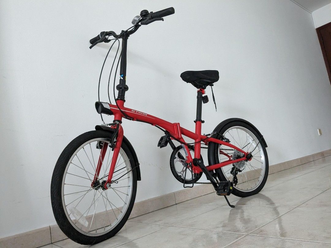 Decathlon Folding Bike Tilt 120 20in 6sp - Red, Sports Equipment ...