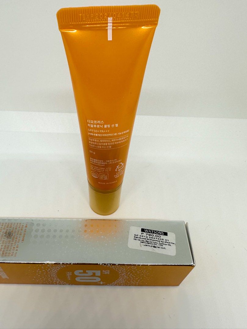 Deoproce SPF 50++ Hyaluronic Cooling Sun Gel, Beauty & Personal Care ...