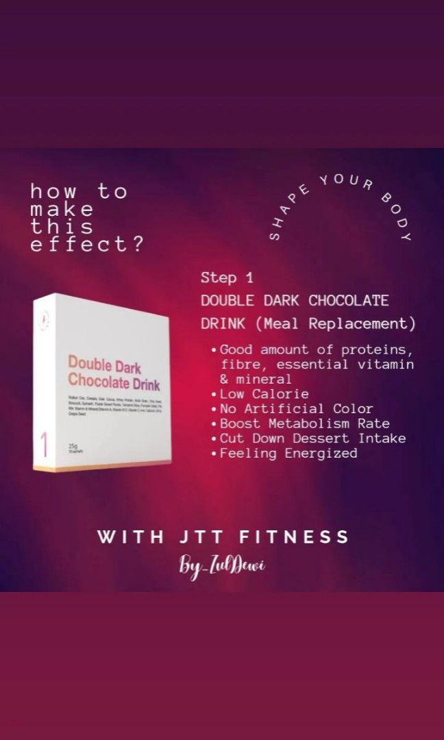 Double Dark Chocolate Drink, Health & Nutrition, Health Supplements ...