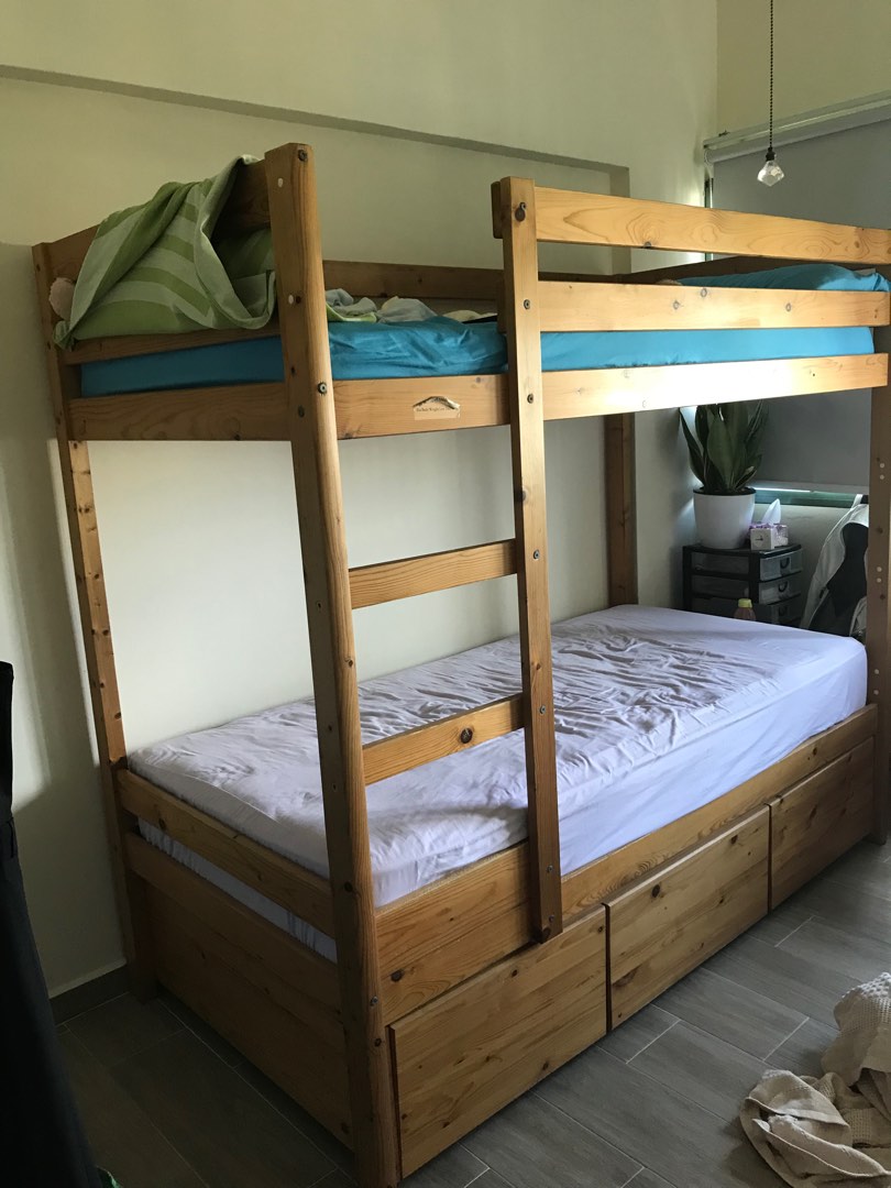 Double decker bed frame, Furniture & Home Living, Furniture, Bed Frames ...