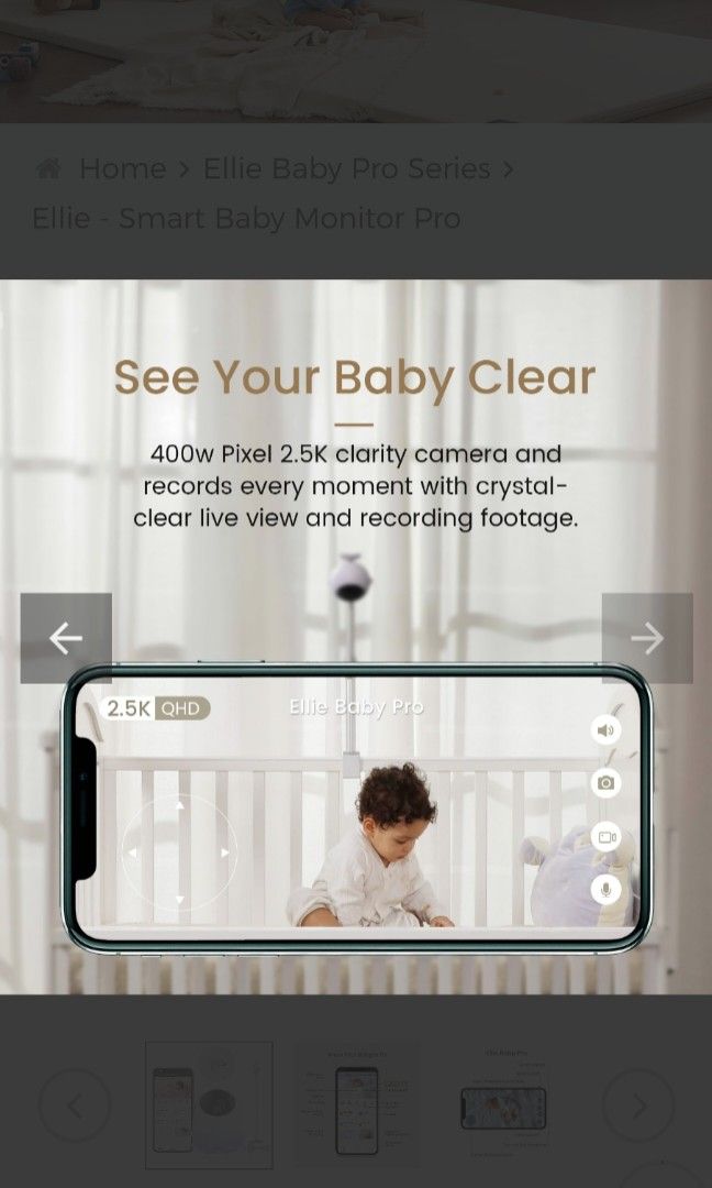 Ellie - Smart Baby Monitor Pro, Babies & Kids, Baby Monitors on Carousell