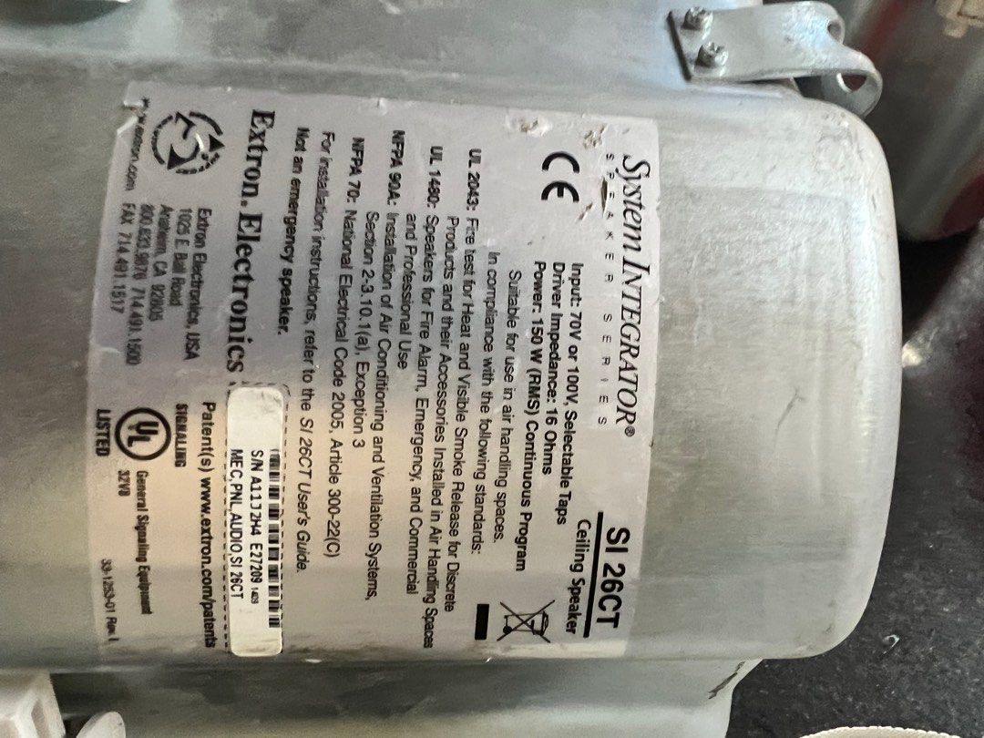 EXTRON SI 26 CT CEILING SPEAKERS 4pcs, Audio, Soundbars, Speakers ...