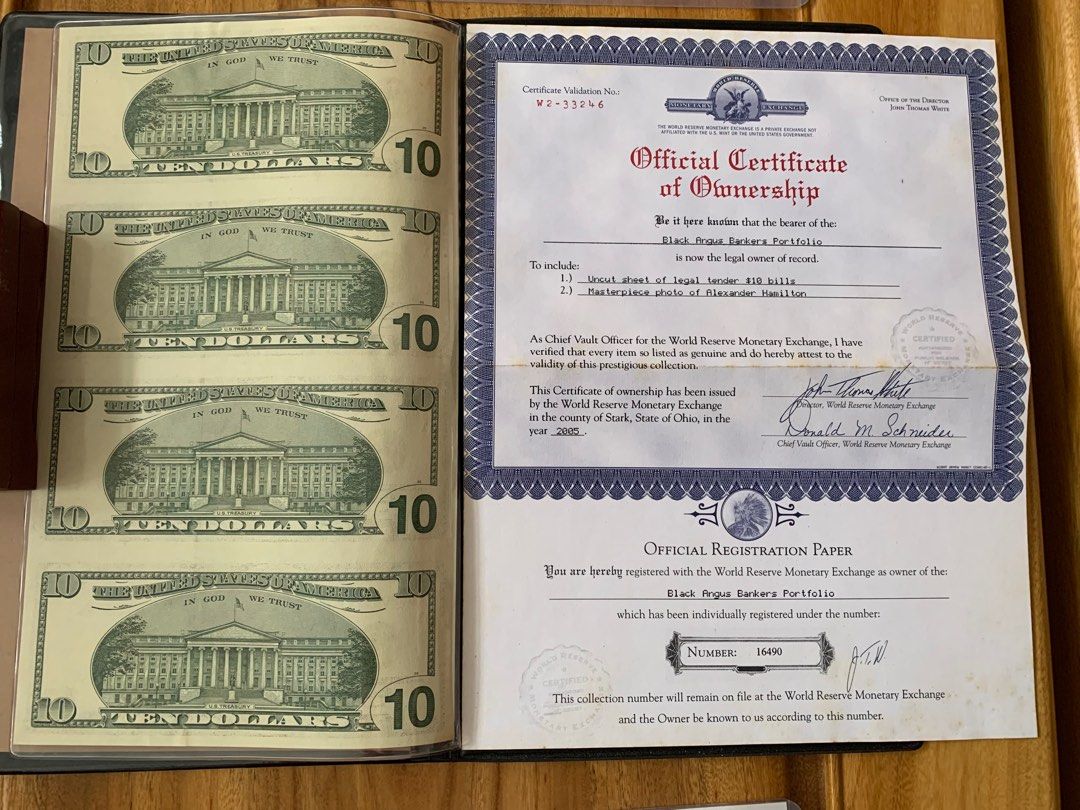 Four 10 USD Notes Uncut Sheet Star notes, Hobbies & Toys, Memorabilia ...