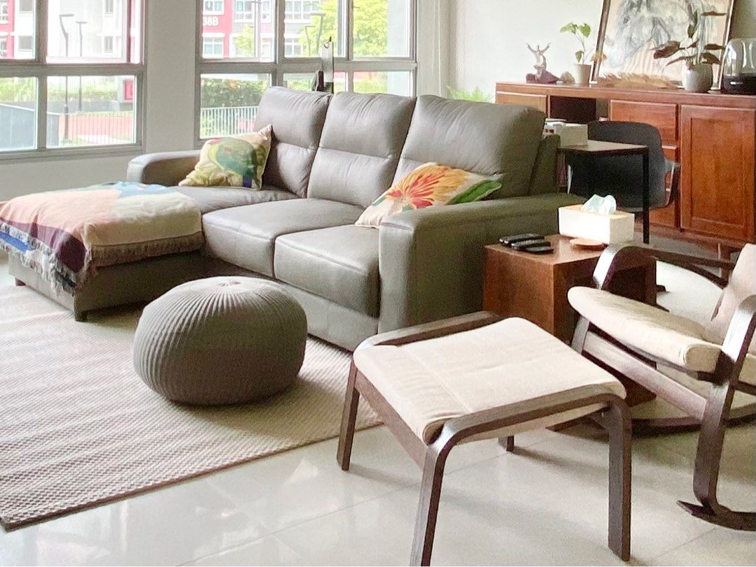 Full Leather 3-Seater L-Shape Cellini Sofa, Furniture & Home Living ...