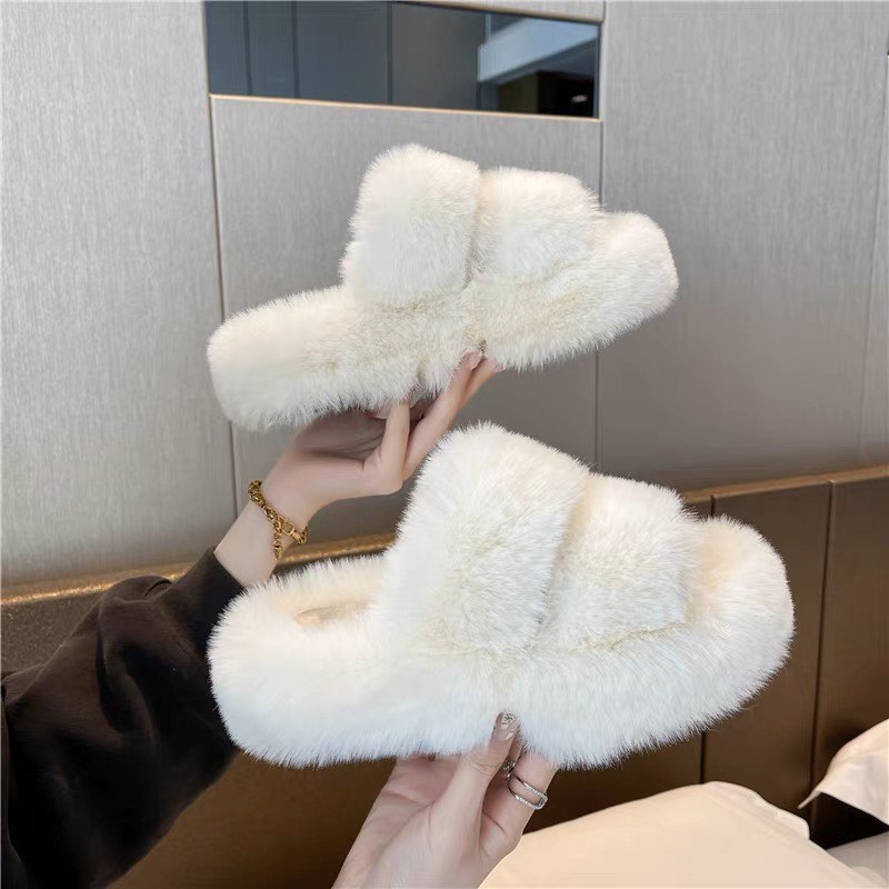 Furry Sliders, Women's Fashion, Footwear, Flipflops and Slides on Carousell