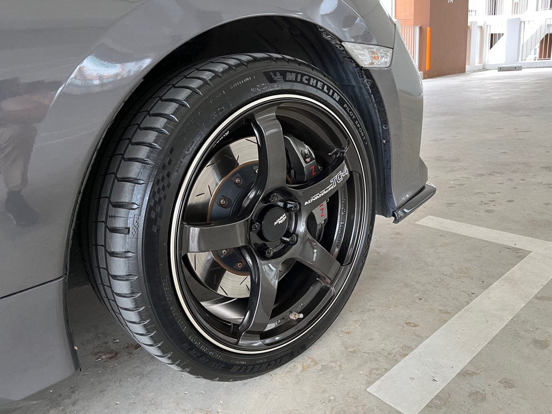 Genuine Advan TC4 rims + PS5 tyres (Honda Civic FC), Car Accessories ...