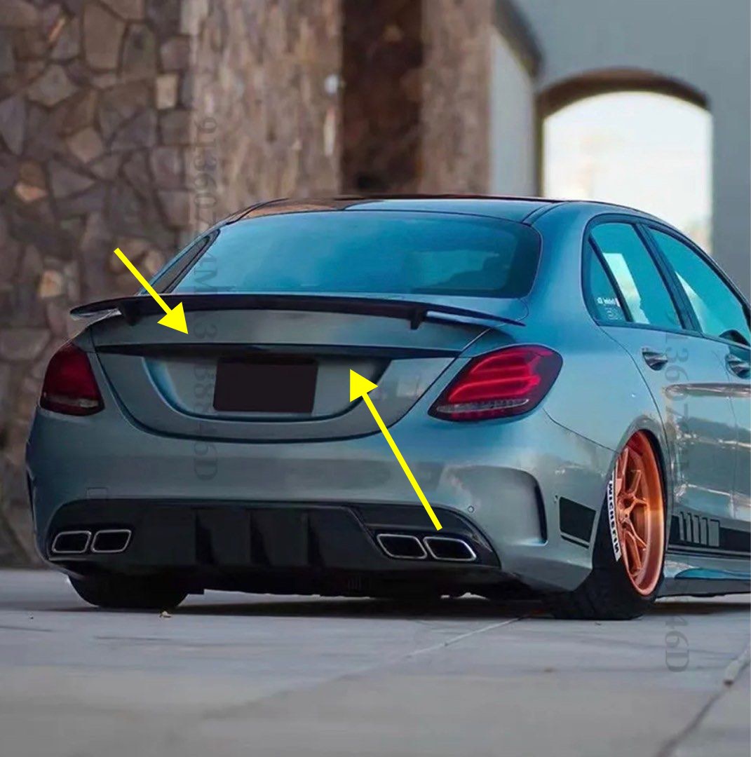 Genuine Carbon Fibre W205 C180 Boot trim/ Boot handle. Dechrome to ...