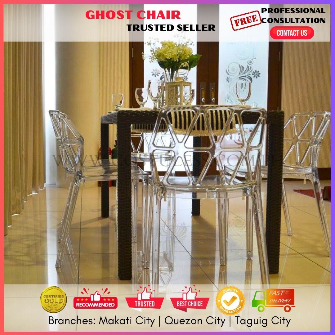 GHOST CHAIRS, Transparent Casper Chair without Arm Ghost Chair ...