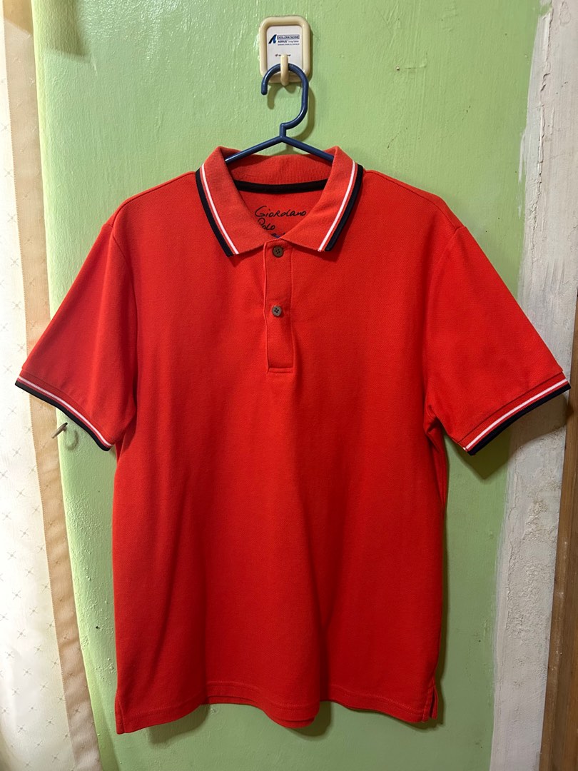 Giordano Polo in Red Orange, Men's Fashion, Tops & Sets, Tshirts & Polo ...