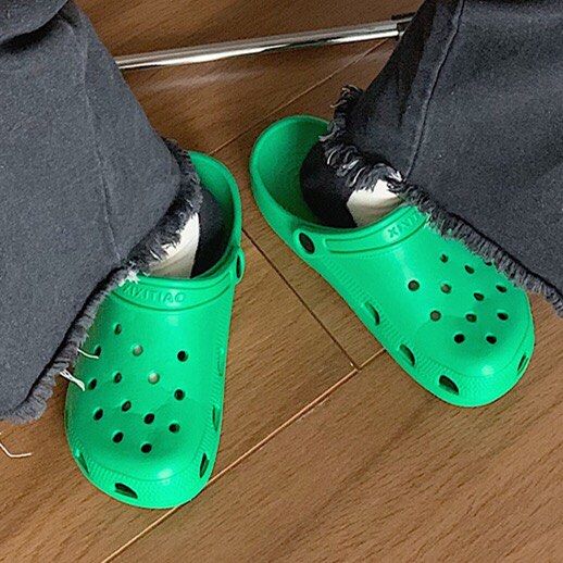 Green Crocs classic clog, Women's Fashion, Footwear, Flipflops and ...