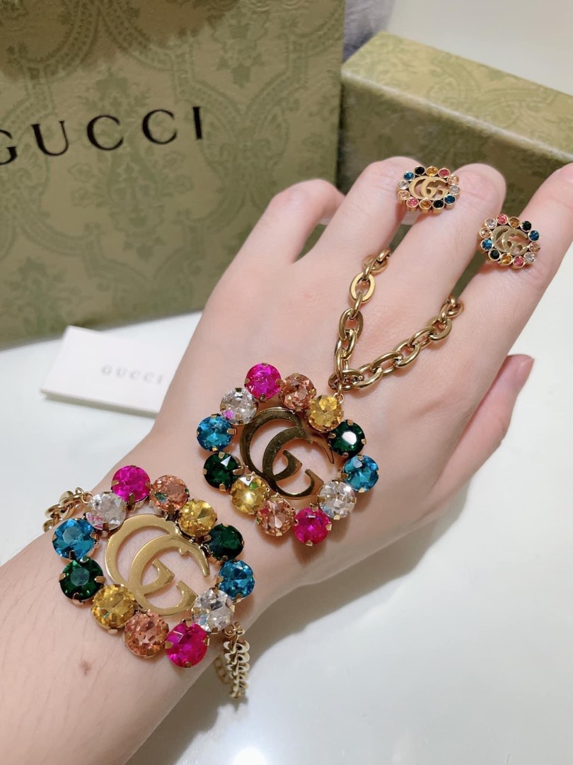 GUCCI FANCY STONE SET, Women's Fashion, Jewelry & Organizers, Precious ...