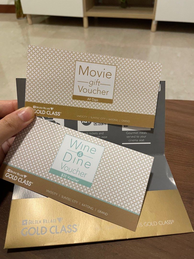 GV Gold Class voucher (1 movie ticket +20$ food voucher), Tickets ...