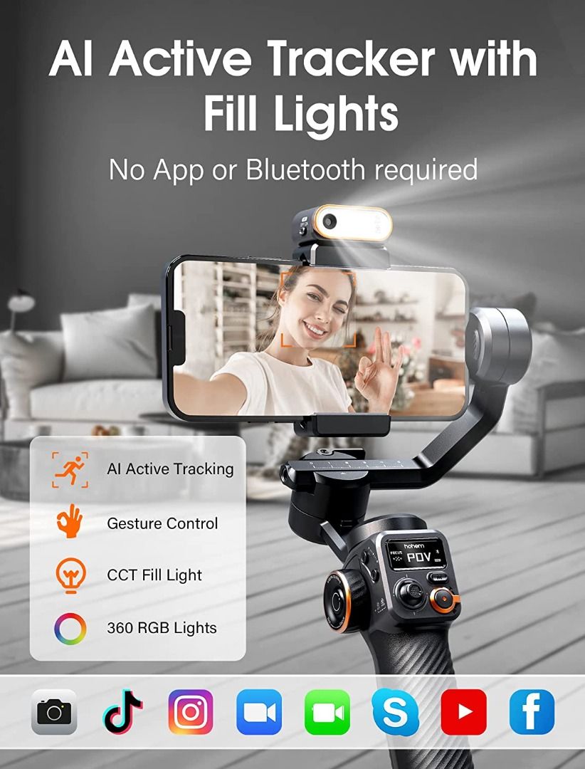 Hohem iSteady M6 Kit with AI Magnetic Tracking Part, Photography ...