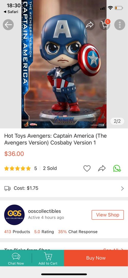 Hot Toys Avengers: Captain America (The Avengers Version) Cosbaby ...