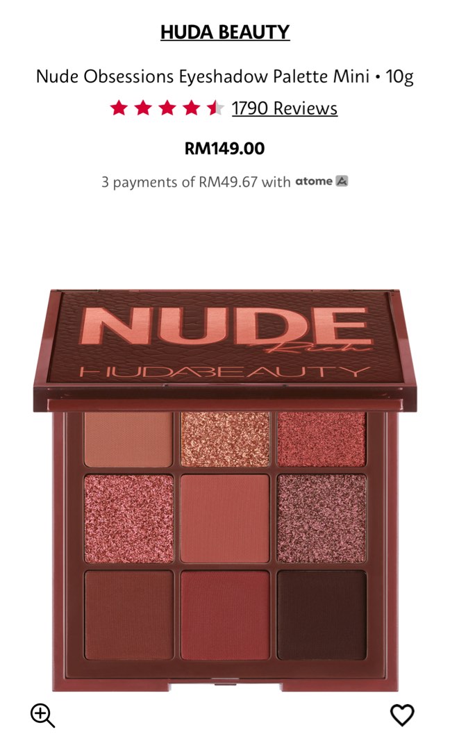 Hudabeauty NUDE RICH Eyeshadow Pallete, Beauty & Personal Care, Face ...