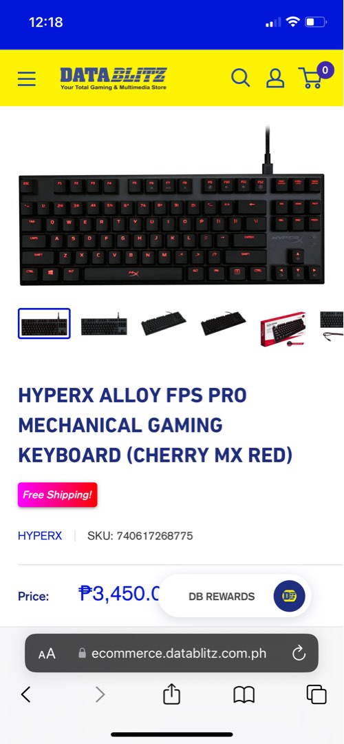 Mechanical Gaming Keyboard HyperX Alloy FPS Pro, Computers & Tech ...