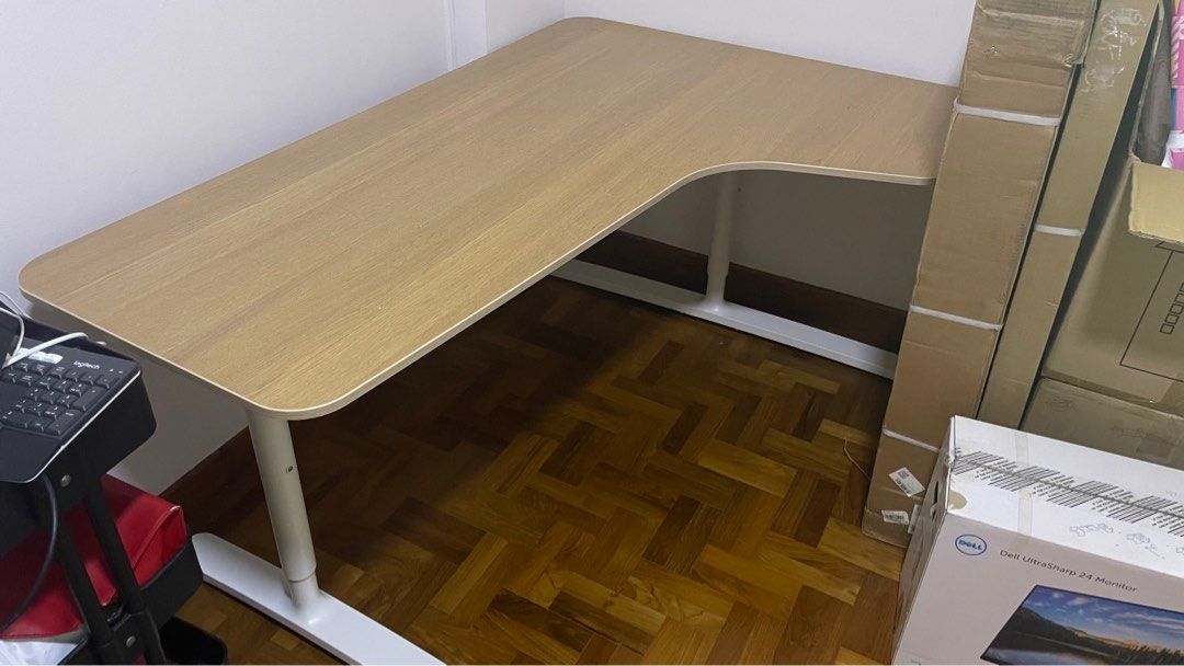 IKEA Bekant Corner Right Desk, Furniture & Home Living, Furniture ...