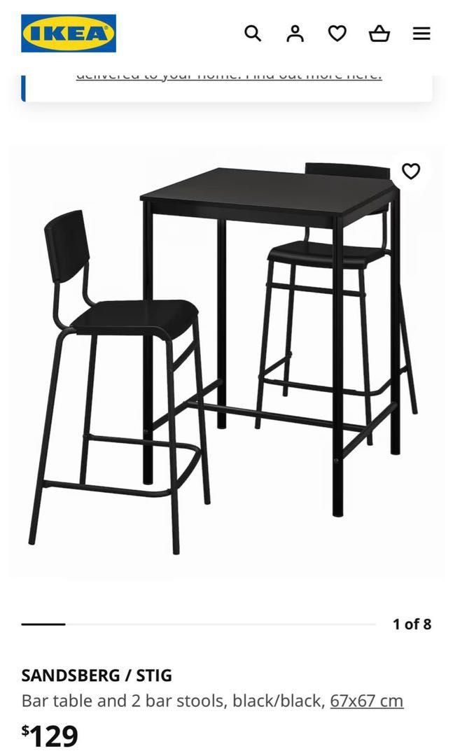 Ikea high table set, Furniture & Home Living, Furniture, Tables & Sets ...