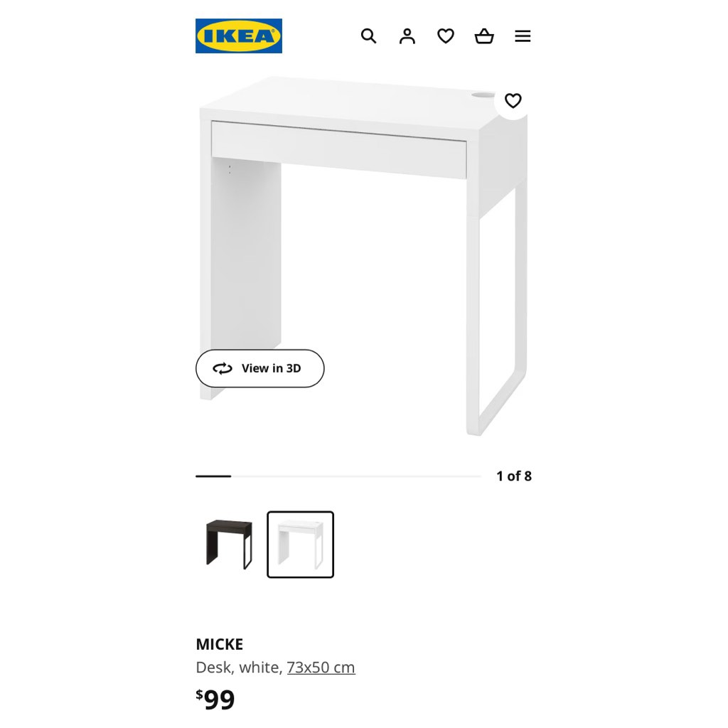 IKEA Micke Study Table, Furniture & Home Living, Furniture, Tables ...