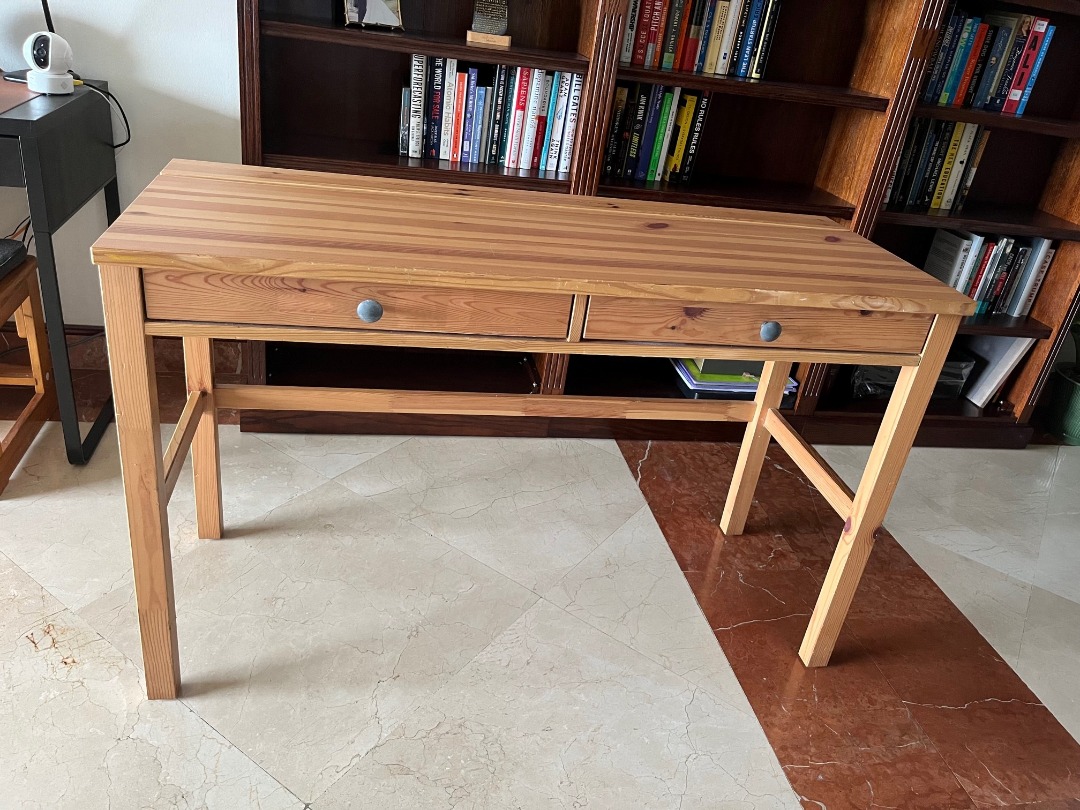 IKEA Solid Wood Desk, Furniture & Home Living, Furniture, Other Home Furniture on Carousell