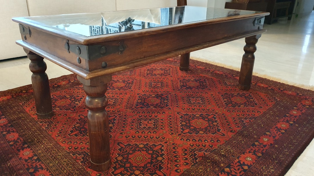 Indian Jali Teak Coffee Table, Furniture & Home Living, Furniture ...