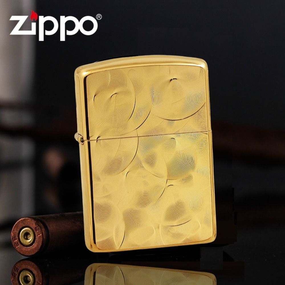 Japan Gold Titanium Armor Scalloped Pattern 62TIG-ROL Zippo Lighter ...