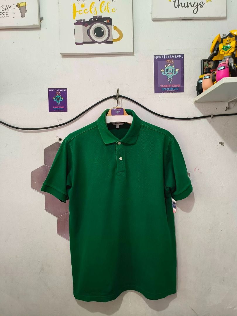 Kaos Polo Uniqlo Hijau Polos on Carousell