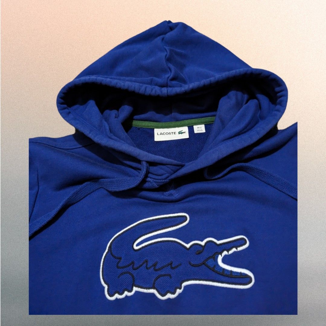 Lacoste Big Logo Royal Blue, Men's Fashion, Tops & Sets, Hoodies on ...