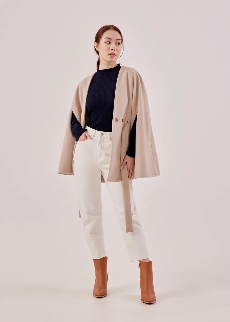 LB Vaeda Sash Tie Cape Coat, Women's Fashion, Coats, Jackets and ...