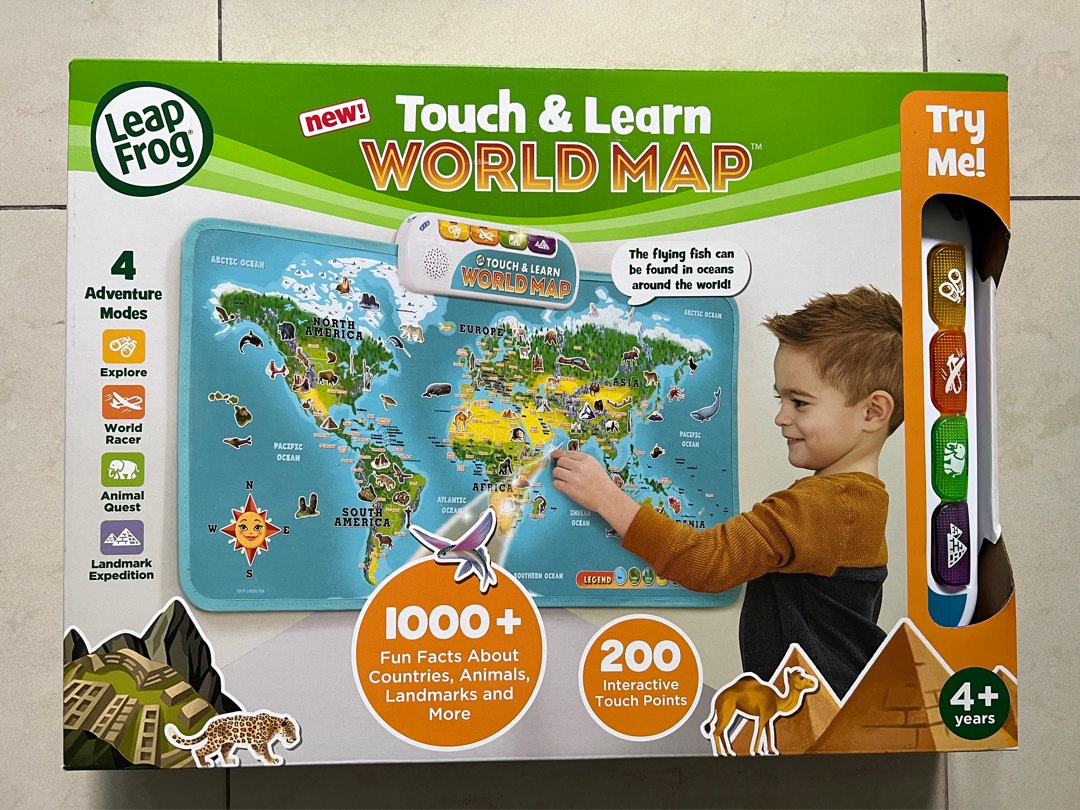 Leapfrog Touch and learn world map, Hobbies & Toys, Toys & Games on ...