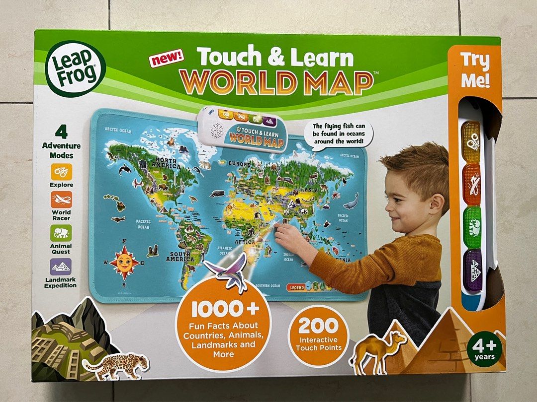Leapfrog Touch and learn world map, Hobbies & Toys, Toys & Games on Carousell
