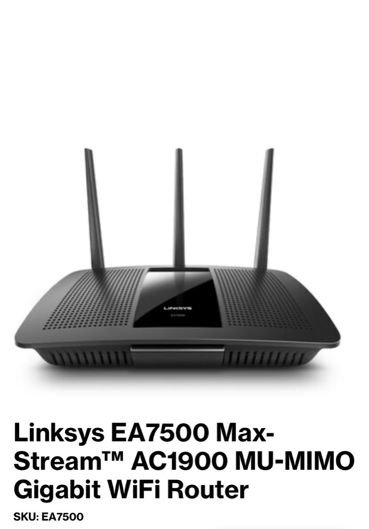 Linksys Max Stream AC1900+ MU-MIMO Gigabit Router, Computers & Tech ...