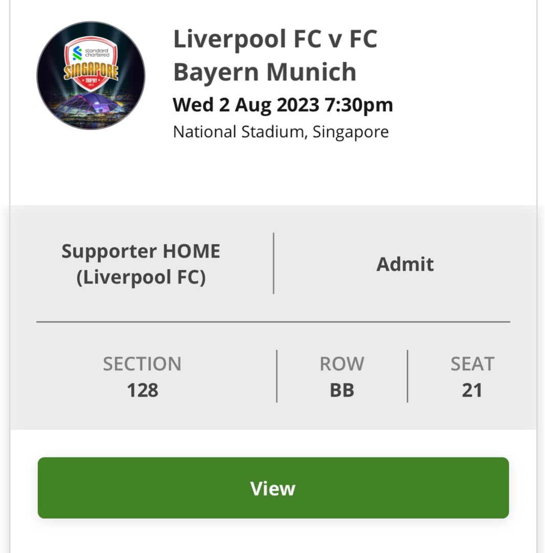 Liverpool vs Bayern munich, Tickets & Vouchers, Event Tickets on Carousell