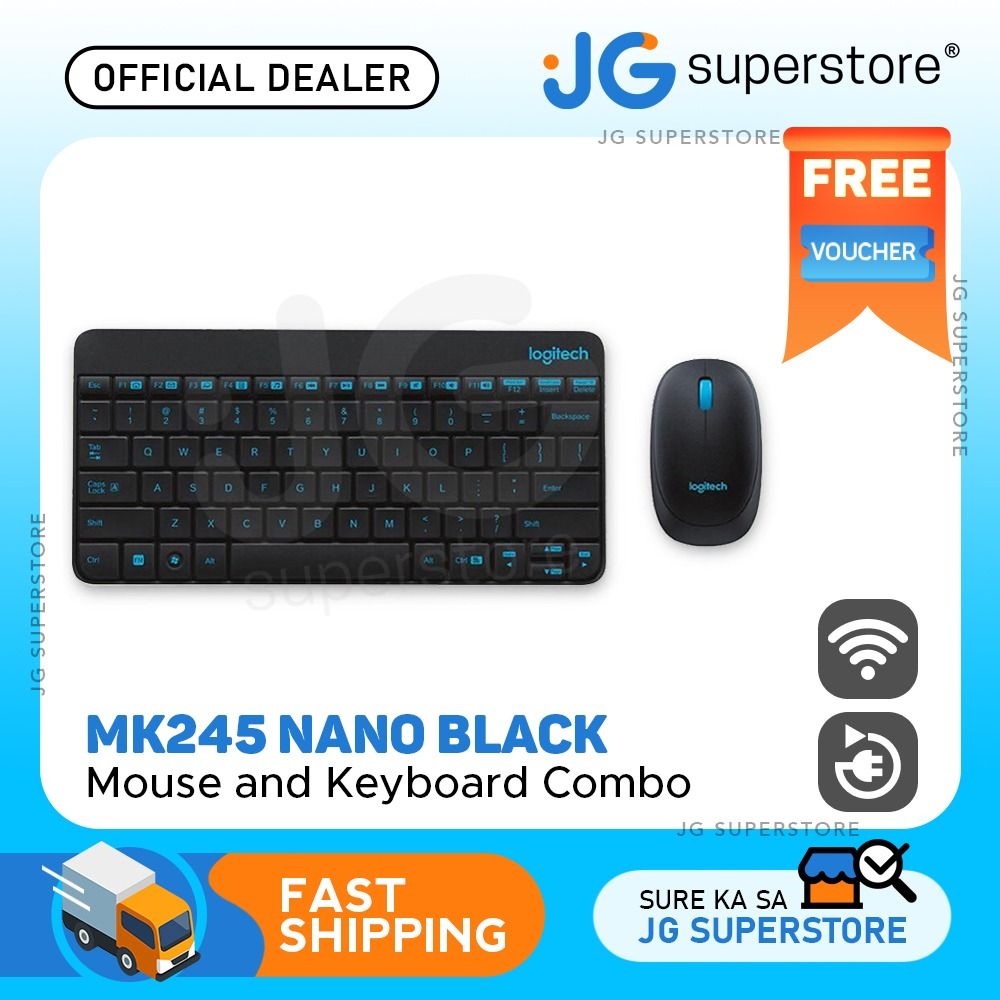 Logitech MK245 Nano Wireless Keyboard and Mouse Combo with 2.4GHz USB ...