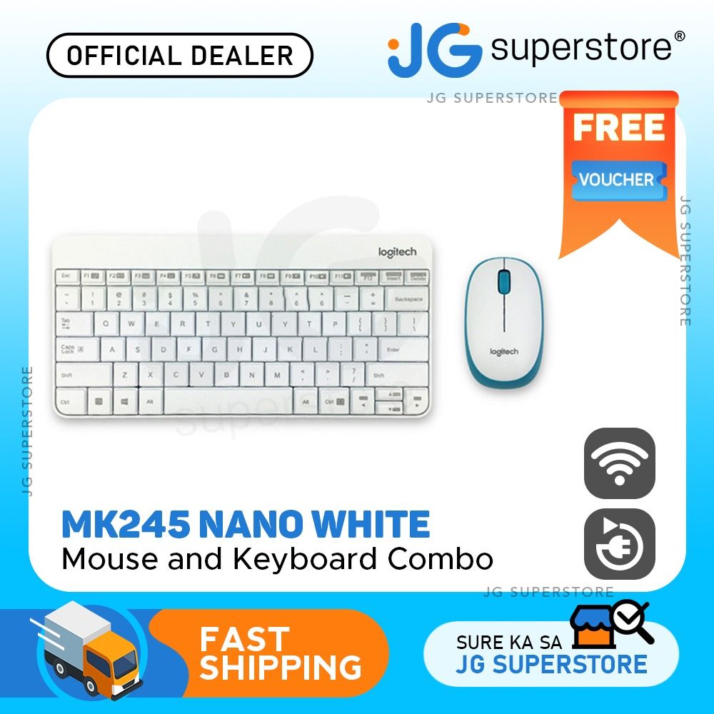 Logitech Mk245 Nano Wireless Keyboard And Mouse Combo With 2 4ghz Usb Receiver And 10m Wireless