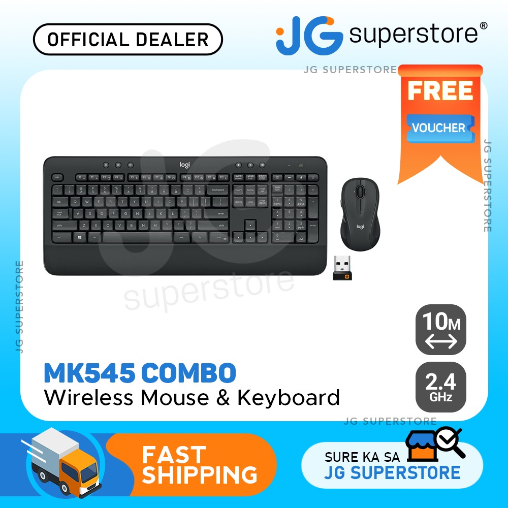Logitech MK545 Advanced Wireless Keyboard and Mouse Combo with Precision Tracking, 2.4ghz USB ...