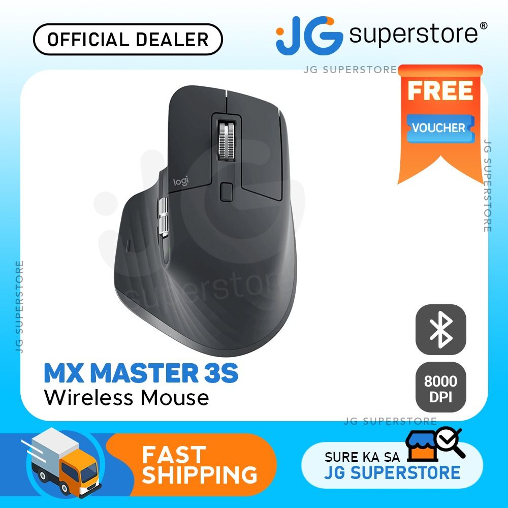 Logitech MX Master 3S Wireless Performance Mouse with 8000 DPI, Ultra-Fast Scrolling, Quiet ...