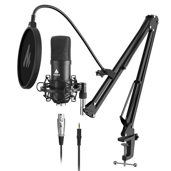 Maono AU-03 3.5mm Condenser Mic Set, Audio, Microphones on Carousell