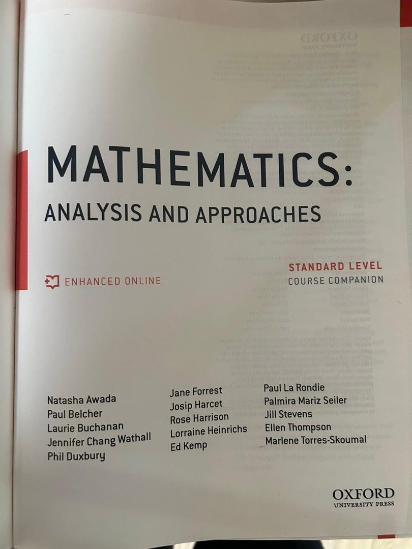 Mathematics Analysis and Approaches - Oxford IB Diploma Programme, 興趣及遊戲, 書本 & 文具, 教科書 - Carousell