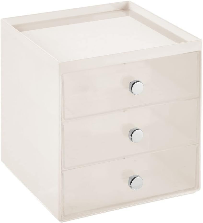 mDesign Plastic 3-Drawer Organizer for Makeup Storage - 3-Tier Storage ...