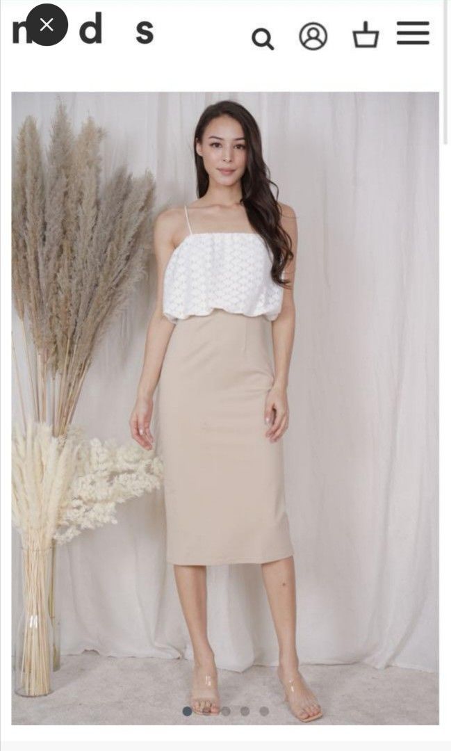 MDS Cami Dress in White Nude, Women's Fashion, Dresses & Sets, Dresses on Carousell